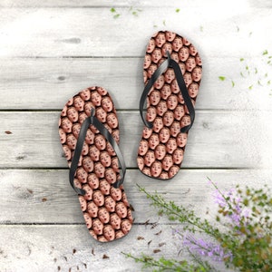 Custom All Over Face Flip Flops • Personalized Outdoors Slippers • Valentines Gifts With Face on ...