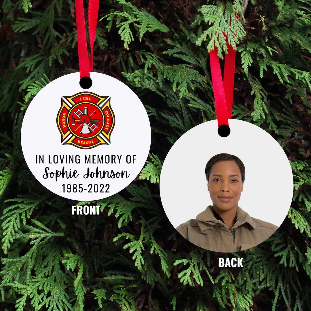 Personalized Christmas Firefighter Memorial Ornament • in Loving Memory ...