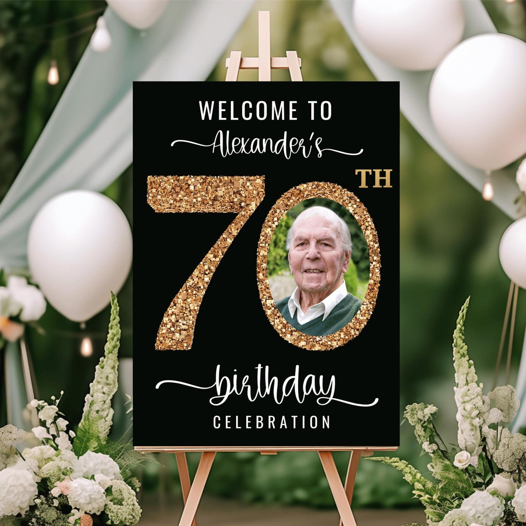 Custom 70th Birthday Sign With Stand • Look Who's 70 • 70th Birthday ...