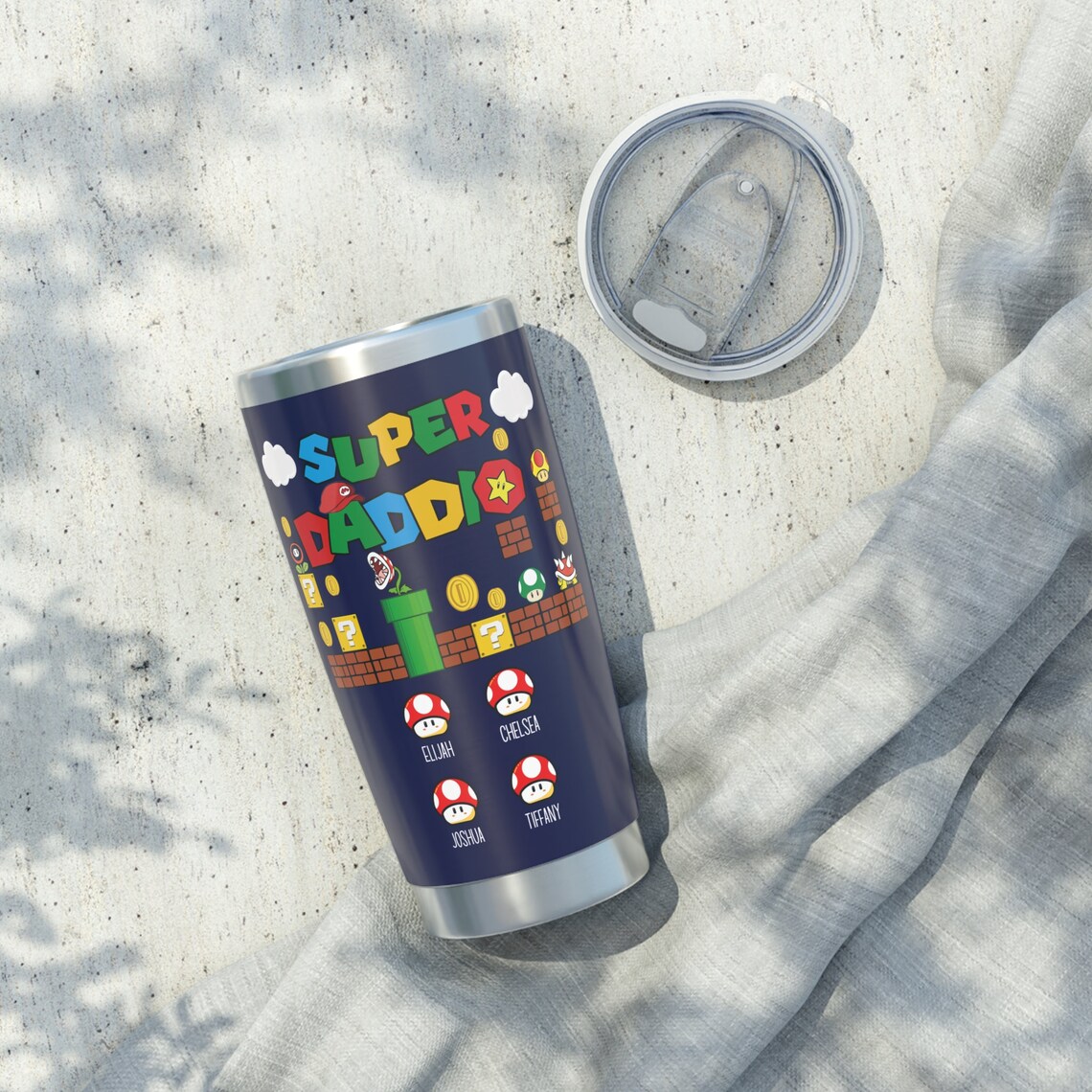 Personalized Super Daddio Tumbler With Kids’ Names • Custom Super ...