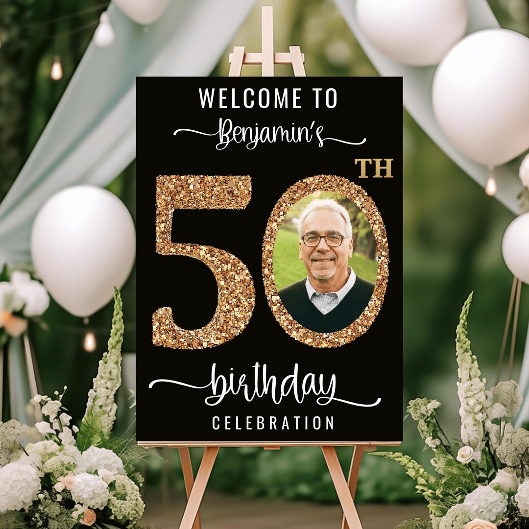Custom 50th Birthday Sign With Stand • Look Who's 50 • 50th Birthday ...