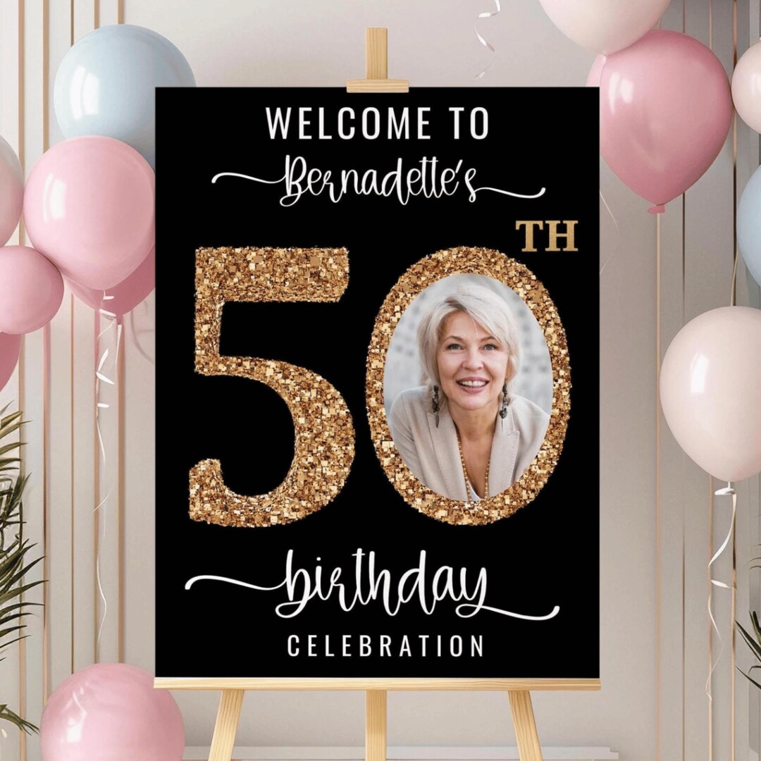 Custom 50th Birthday Sign With Stand • Look Who's 50 • 50th Birthday ...