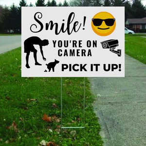 Smile You're on Camera Yard Sign Free Yard Stand - Etsy