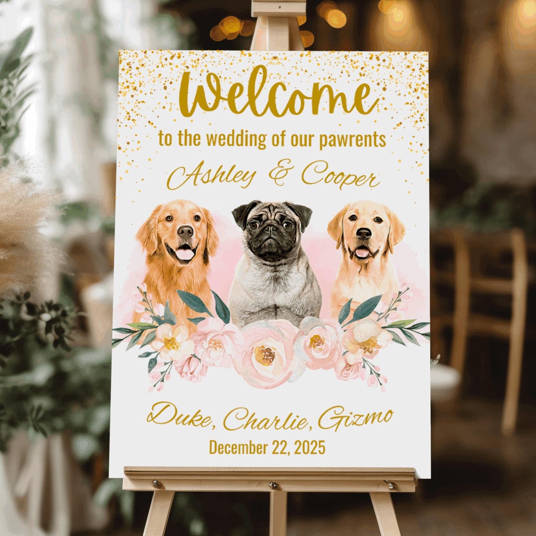 Custom Pet Welcome to the Wedding of Our Parents Sign With Stand ...