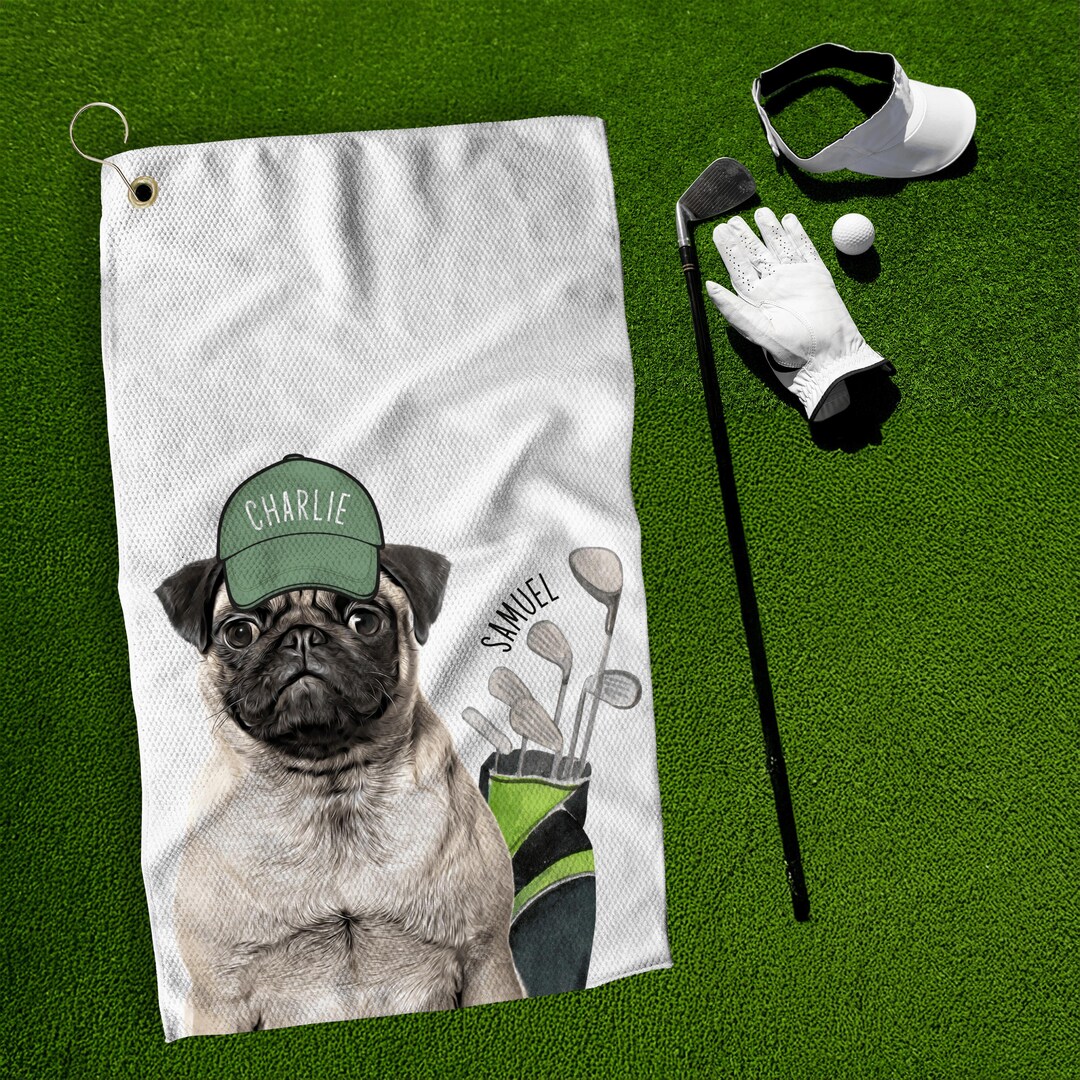 Custom Pet Golf Towel Using Pet Photo + Name • Personalized Cat Golf Towel • Dog Dad Gift ...