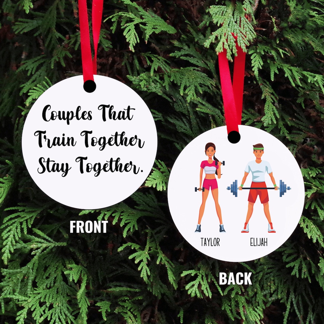 Custom Workout Couple Ornament • Personalized Working Out Ornament ...