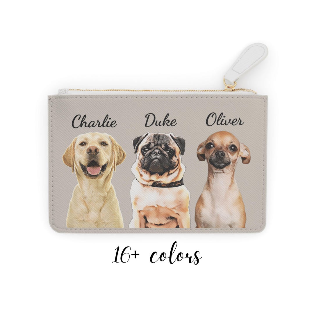 Custom Dog Portrait Zipper Wallet • Personalized Pet Wallet • Dog Owner ...