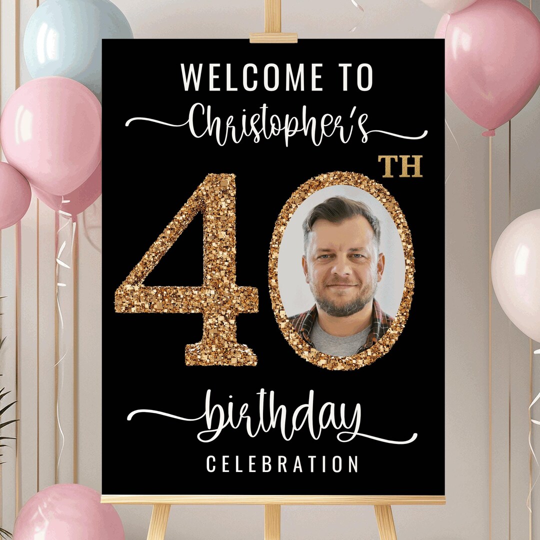 Custom 40th Birthday Sign With Stand • Look Who's 40 • 40th Birthday ...