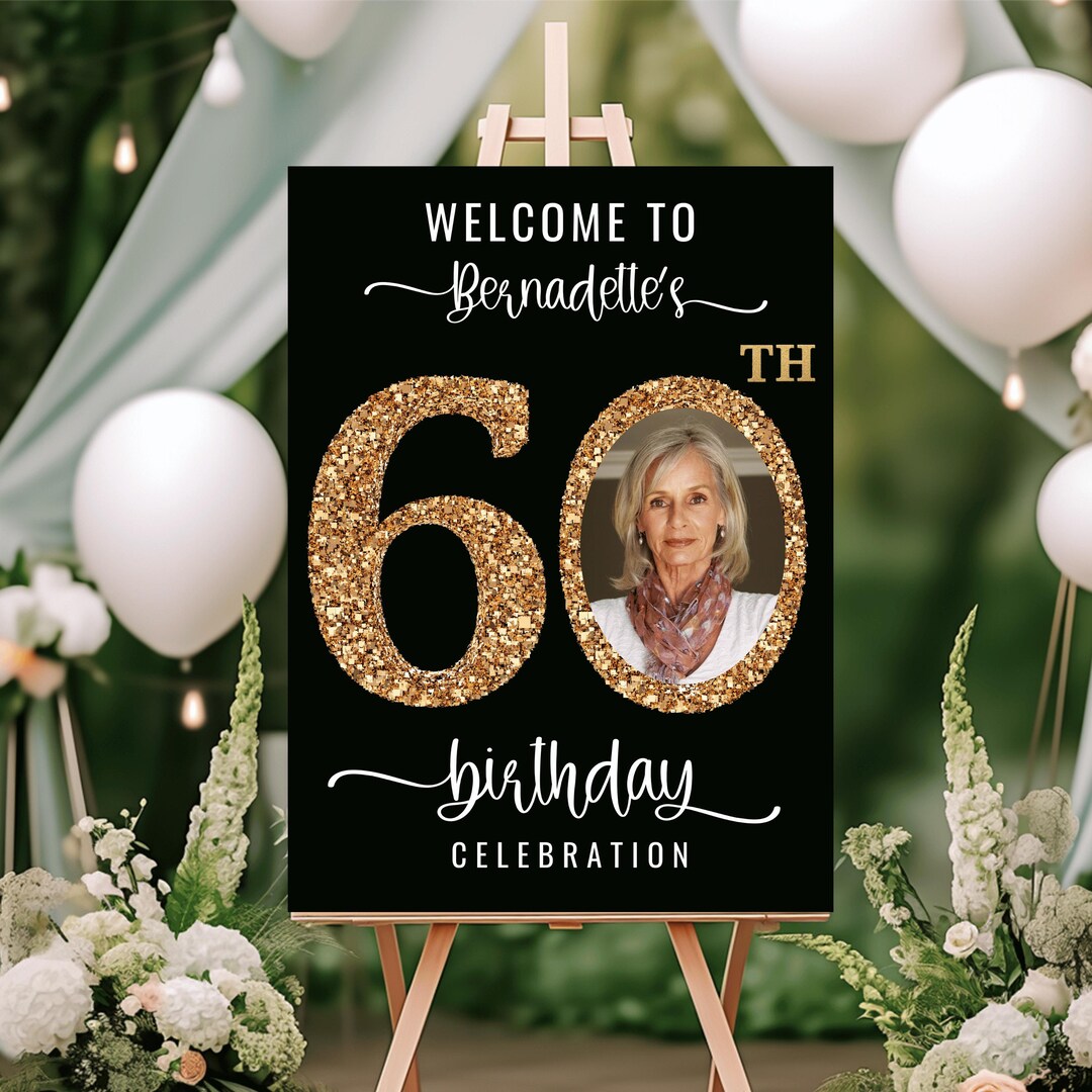 Custom 60th Birthday Sign With Stand Look Who's 60 60th Birthday ...