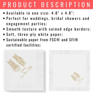 Custom Cat Wedding Napkins Personalized Cocktail Napkins With 1 2 3 ...