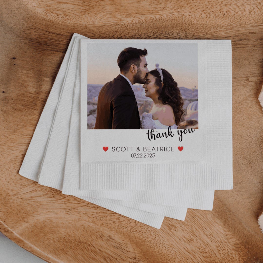 Custom Printed Photo Napkins • Personalized Cocktail Napkins for ...