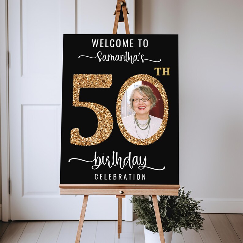 Custom 50th Birthday Sign With Stand • Look Who's 50 • 50th Birthday ...