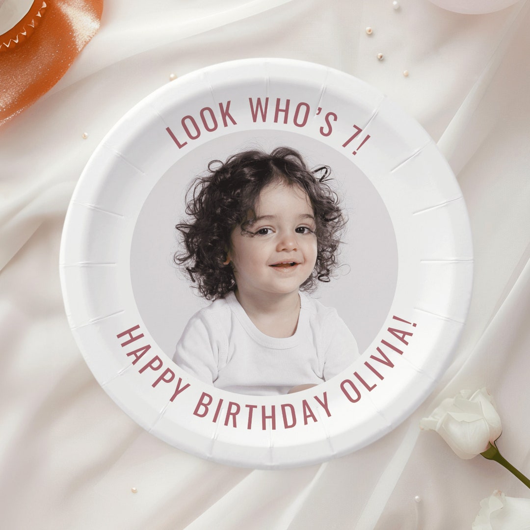 Disposable Party Plates With Photo • Custom Birthday Paper Plates ...