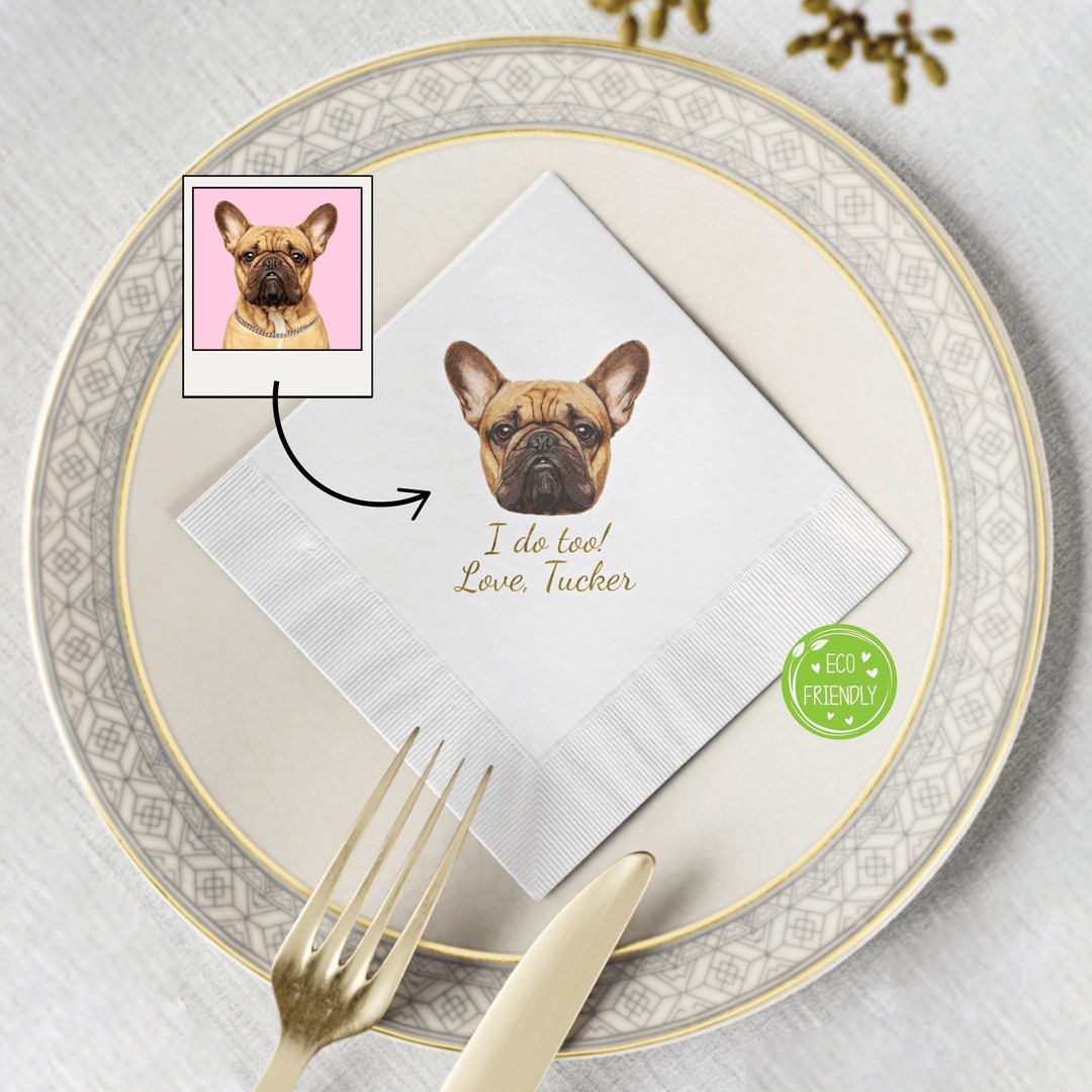 Custom Dog Wedding Napkins • Personalized Cocktail Napkins With 1 2 3 ...