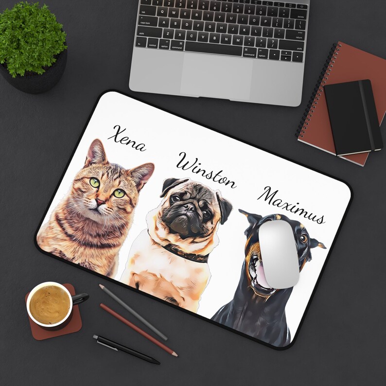 Custom Pet Desk Mat Personalized Pet Portrait Desk Mat Dog - Etsy