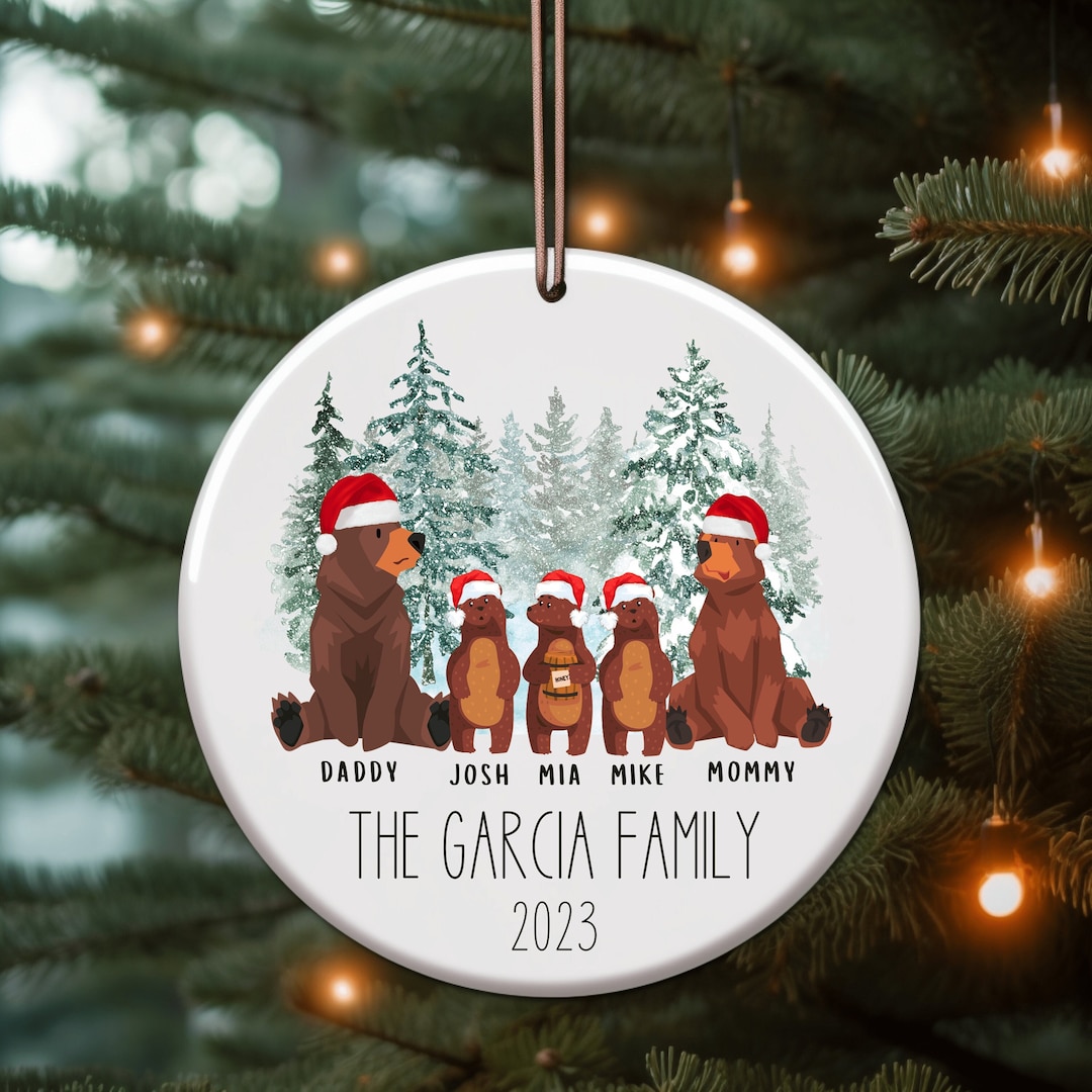 Custom Family of Five Christmas Ornament • Family of 5 • Family ...