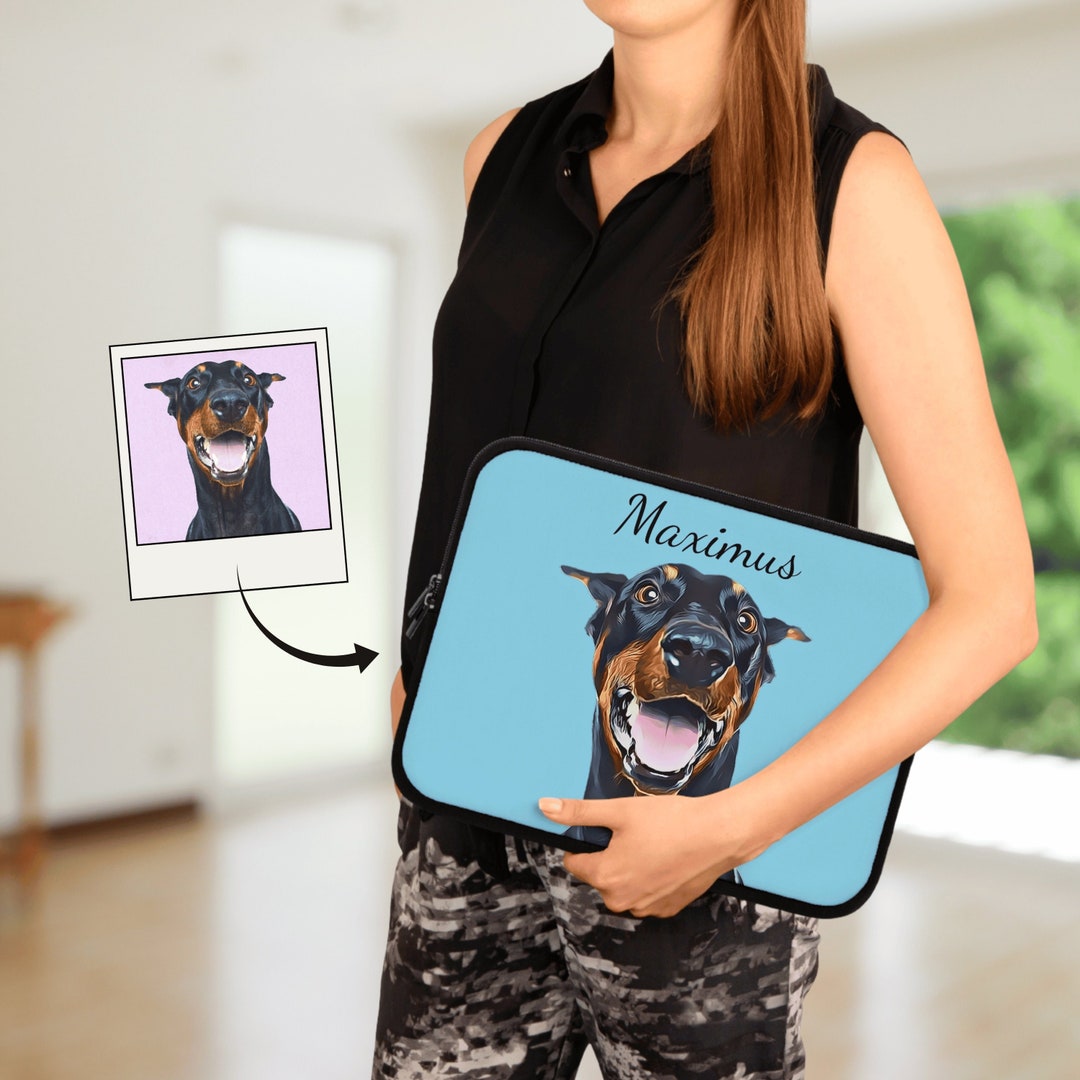 Custom Pet Laptop Sleeve Using Pet Photo • Dog Laptop Sleeve • Cat ...