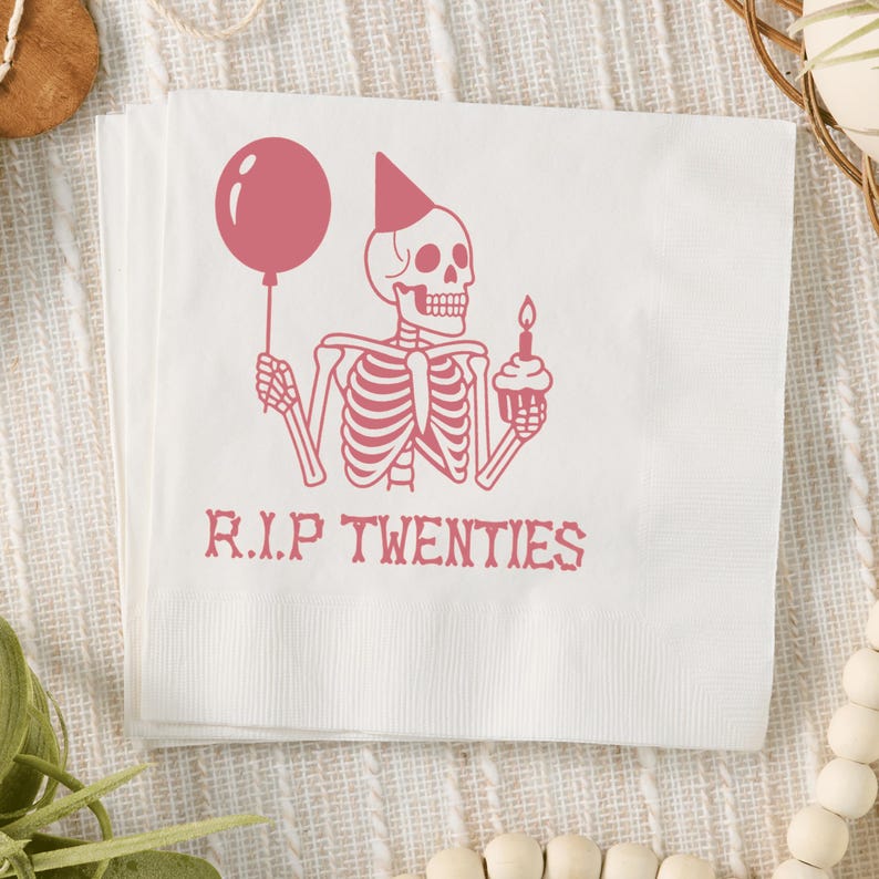 RIP Twenties Cocktail Napkins • Funny 30th Birthday Party Decor ...