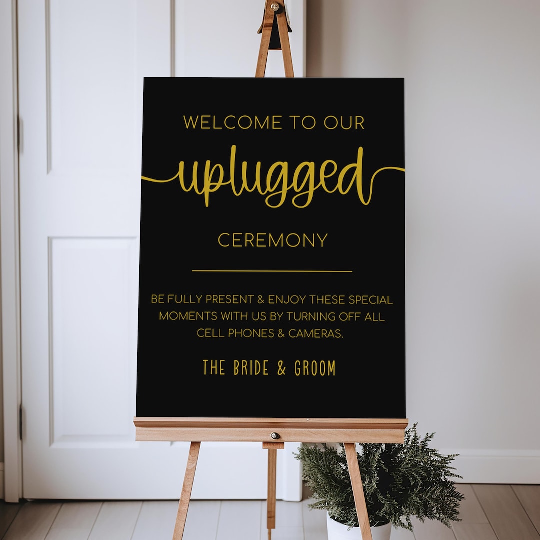 Unplugged Ceremony Sign • Modern Wedding Welcome Sign Printed ...