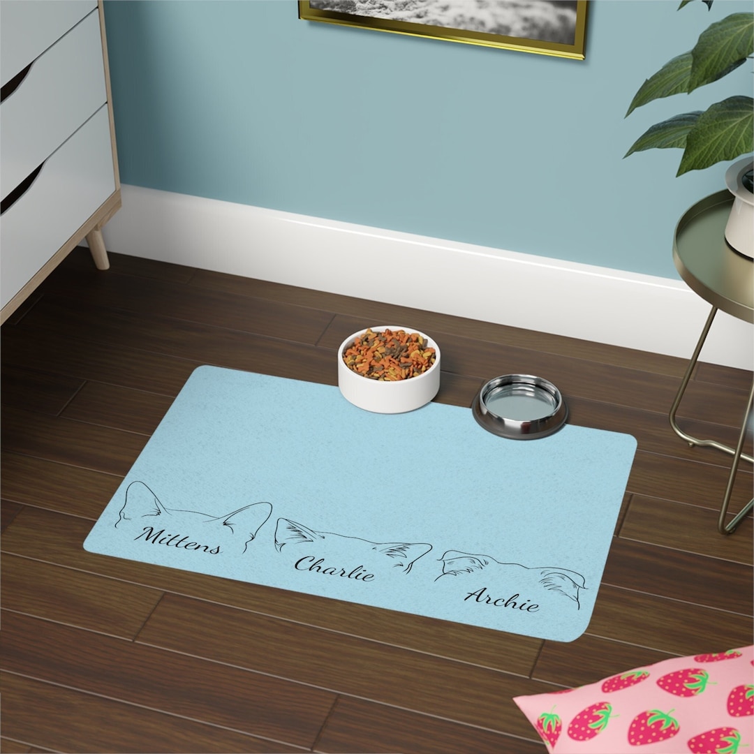 Personalized Cat Bowl Mat (12" X 18") • Custom Cat Breed Food Placemat ...