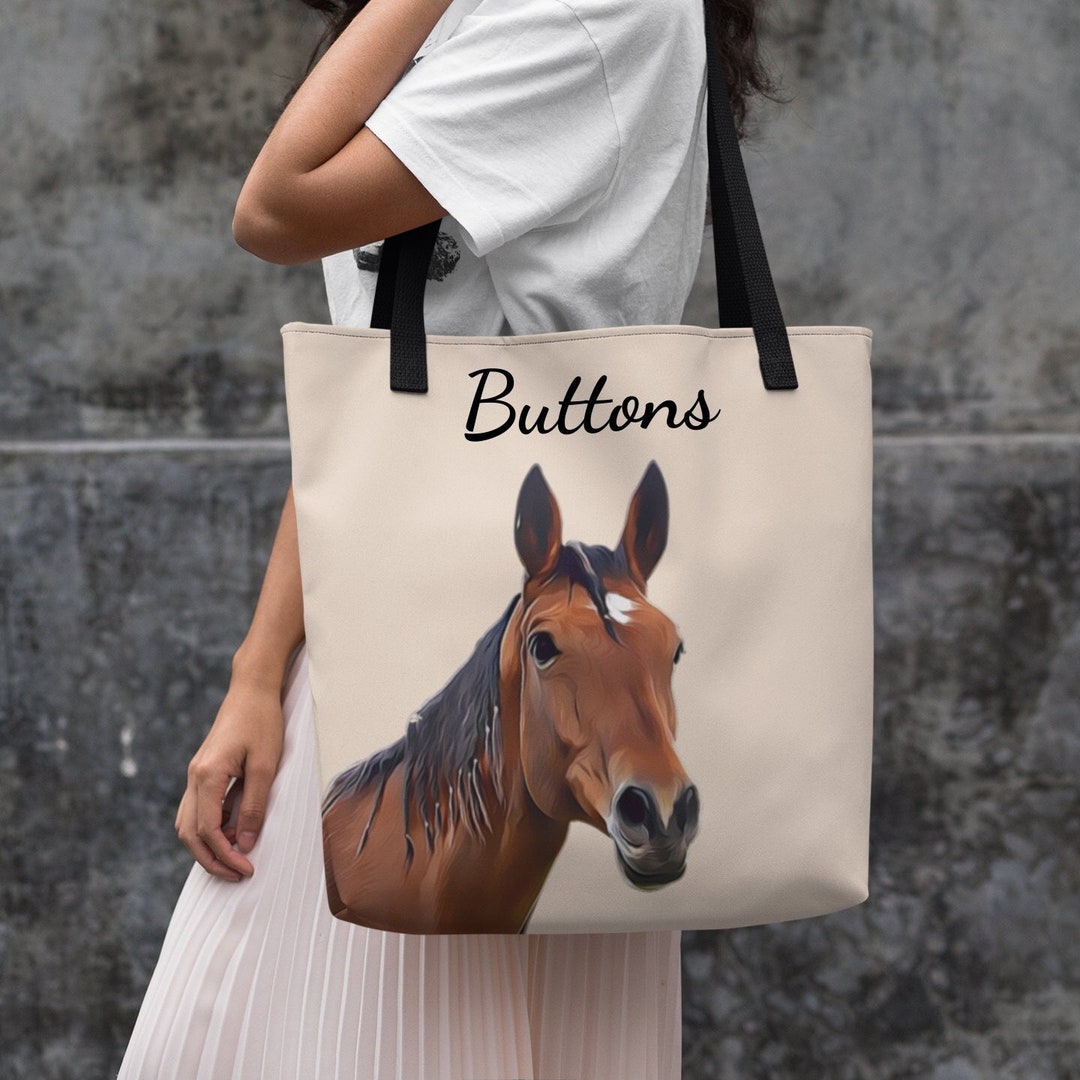 Custom Horse Tote Bag • Personalized Tote Bag With Photo • Back to ...