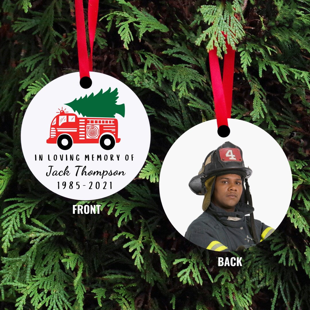Personalized Christmas Firefighter Memorial Ornament • in Loving Memory ...