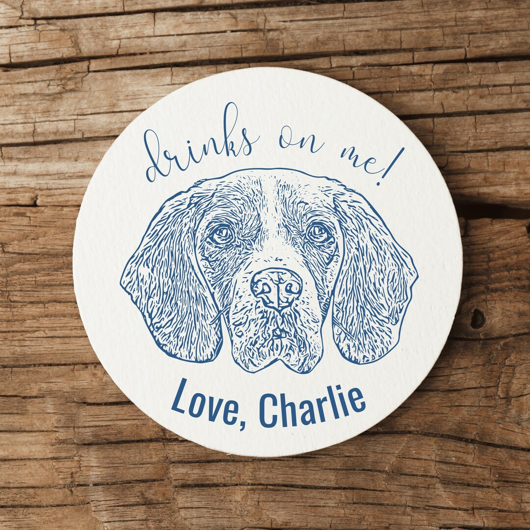 Custom Dog Wedding Coasters Personalized Pet Wedding Coasters Pet ...
