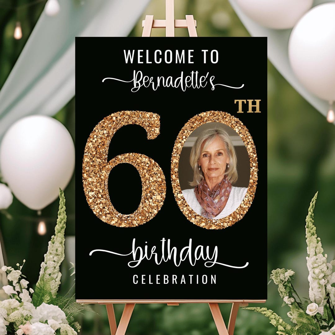 Custom 60th Birthday Sign With Stand • Look Who's 60 • 60th Birthday ...