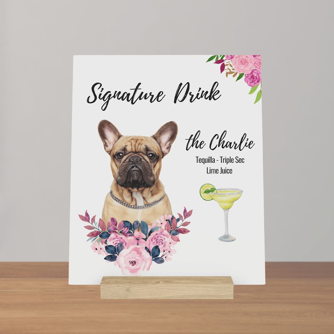 Custom Pet Signature Drink Sign With Stand • Dog Signature Drinks ...