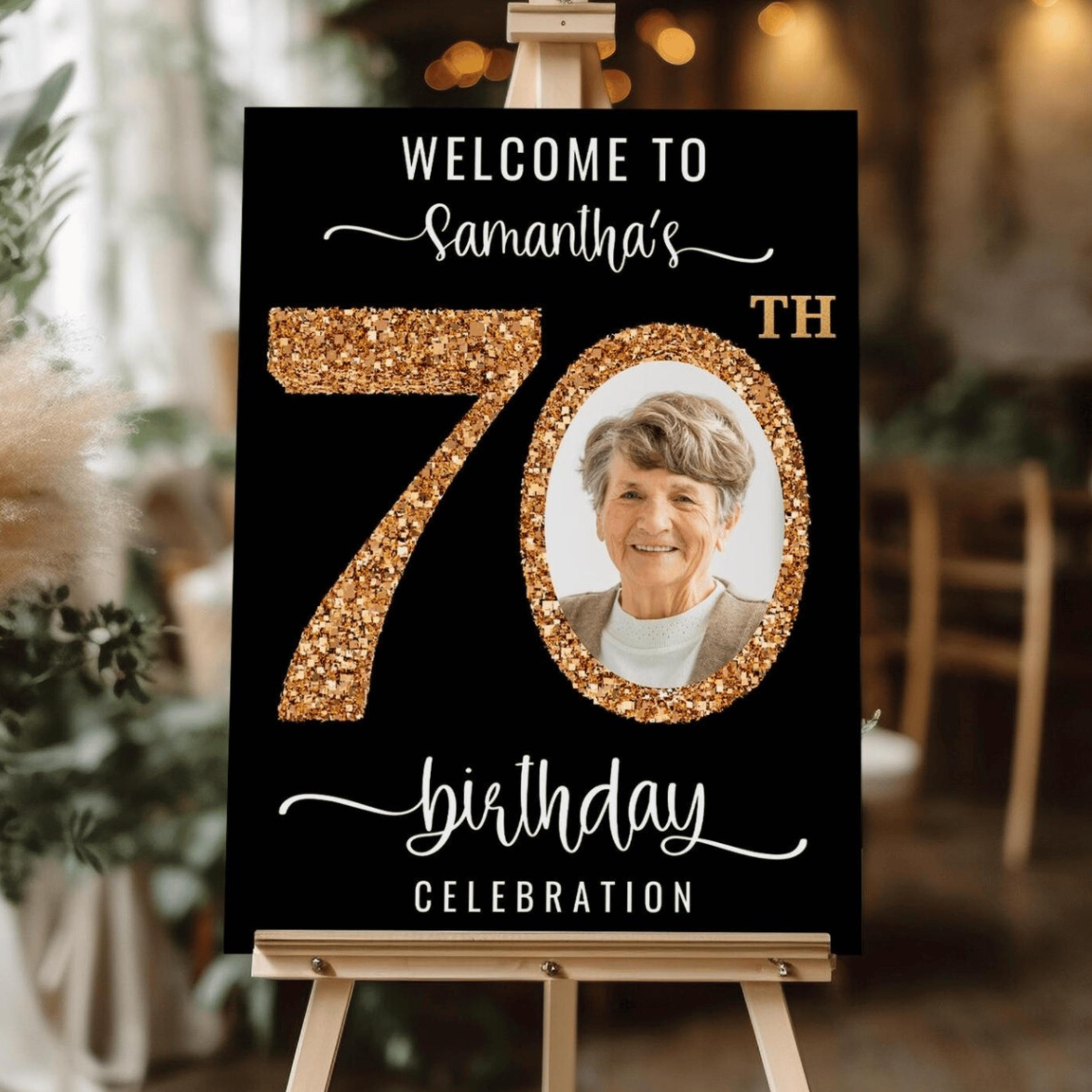 Custom 70th Birthday Sign With Stand • Look Who's 70 • 70th Birthday ...