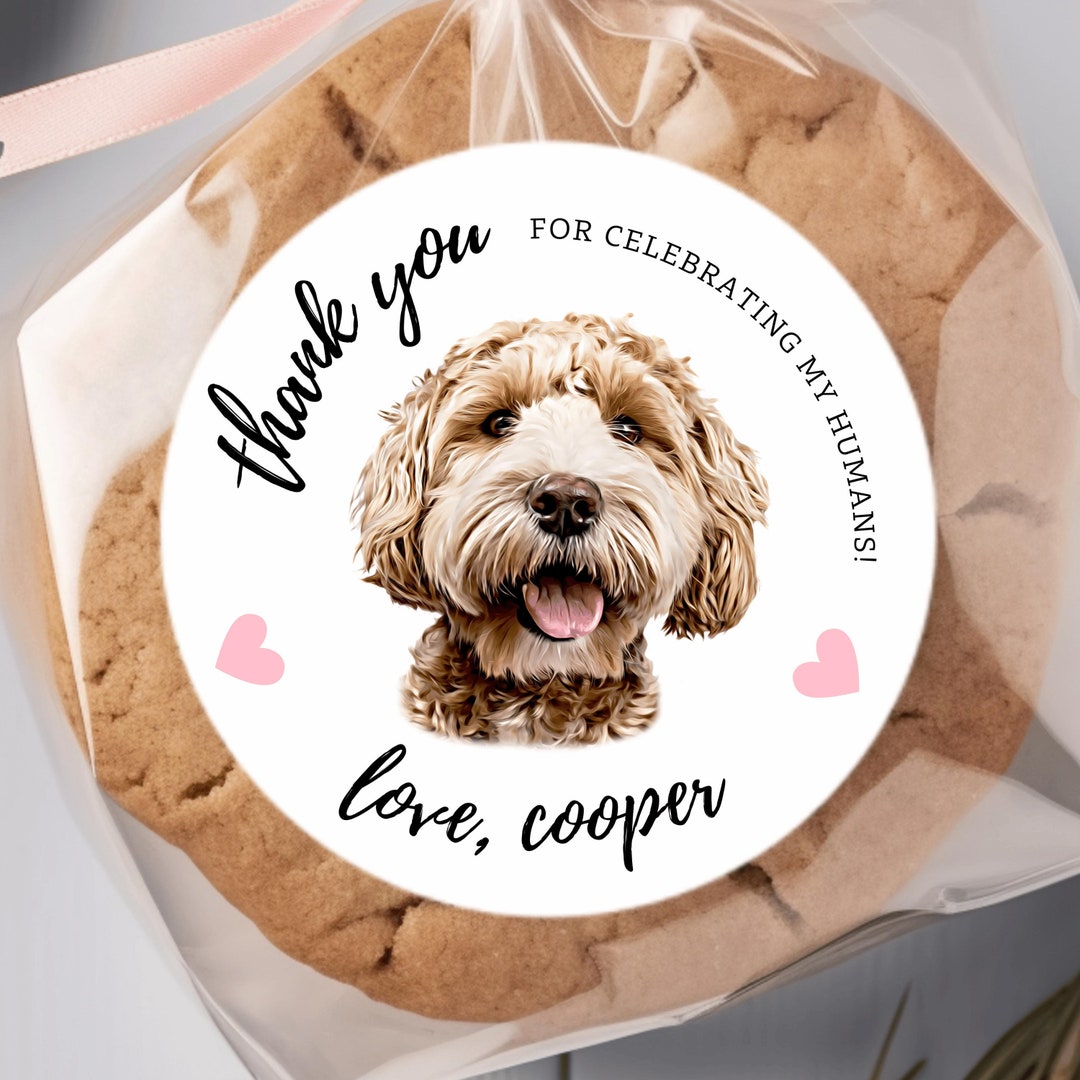 Custom Dog Wedding Stickers • Personalized Pet Wedding Favor Labels ...