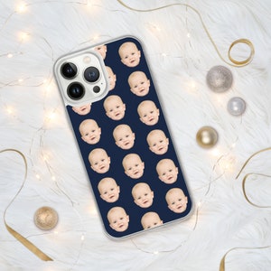 Personalized Face Pattern iPhone Case • Custom Baby Photo • Mothers Day ...