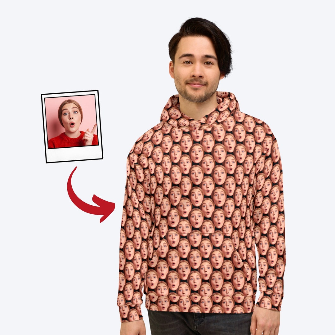 Custom Face Hoodie • Hoodie With Face All Over It • Funny Gift for ...