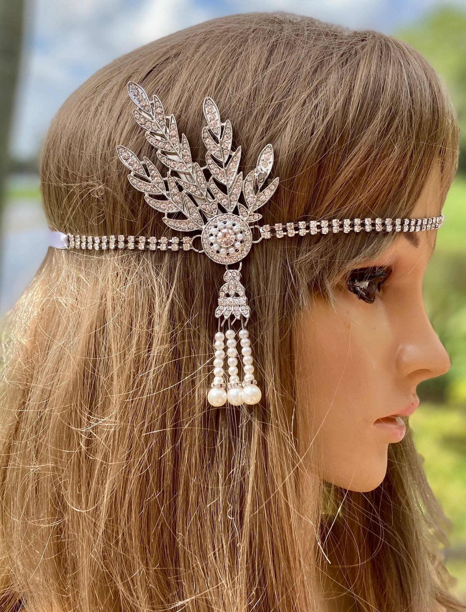 Gatsby Headpiece, Flapper Headpiece, Crystal Headpiece, Pearl Headpiece ...