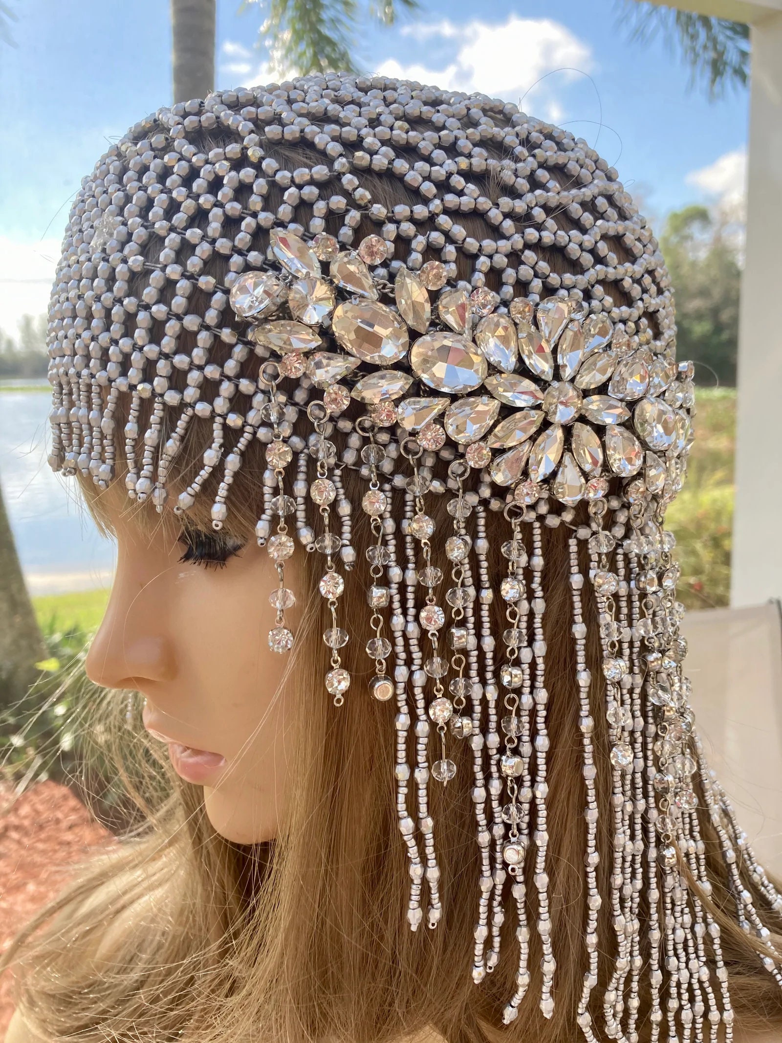 Beaded Flapper Style Cloche