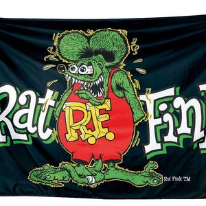 Rat Fink Flag Banner Sign Matco 3x5 Ft Hot Rod Ford Chevy Mustang Mopar ...