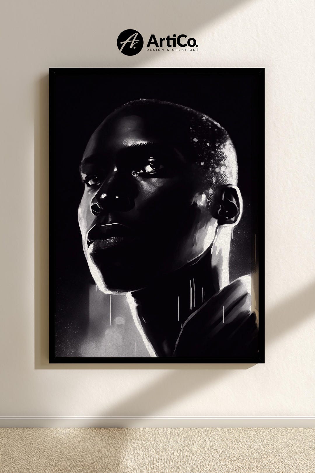 Black & White African American Art Print: Vintage Wall Decor (digital ...