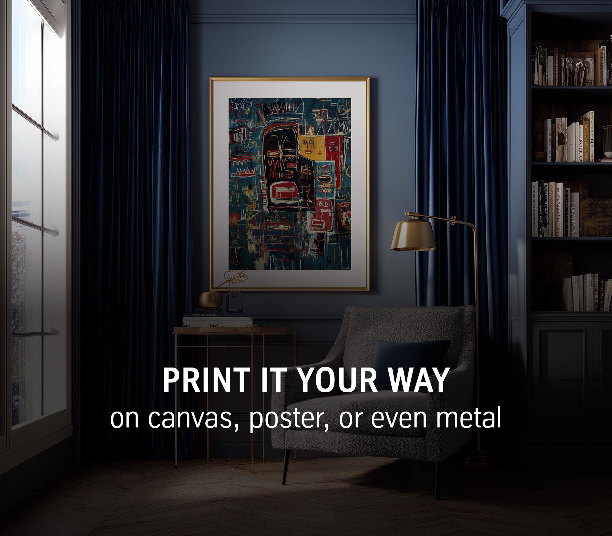 Abstract Black Art Print: Modern Afro-american Wall Decor (digital ...