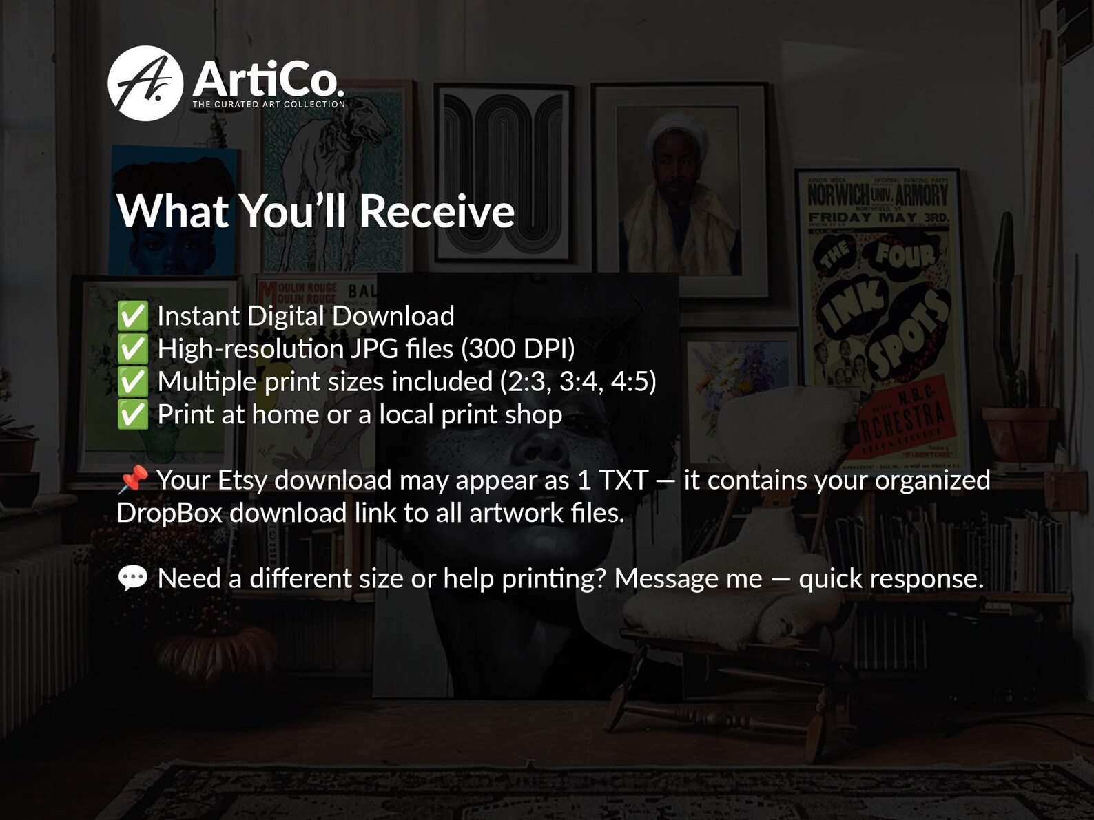 9 Black Art Prints Set: Eclectic Gallery Wall Decor (digital Download ...