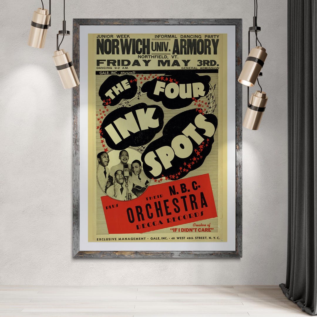 Vintage Jazz Poster | the Ink Spots Music Wall Art | Retro Era Digital ...