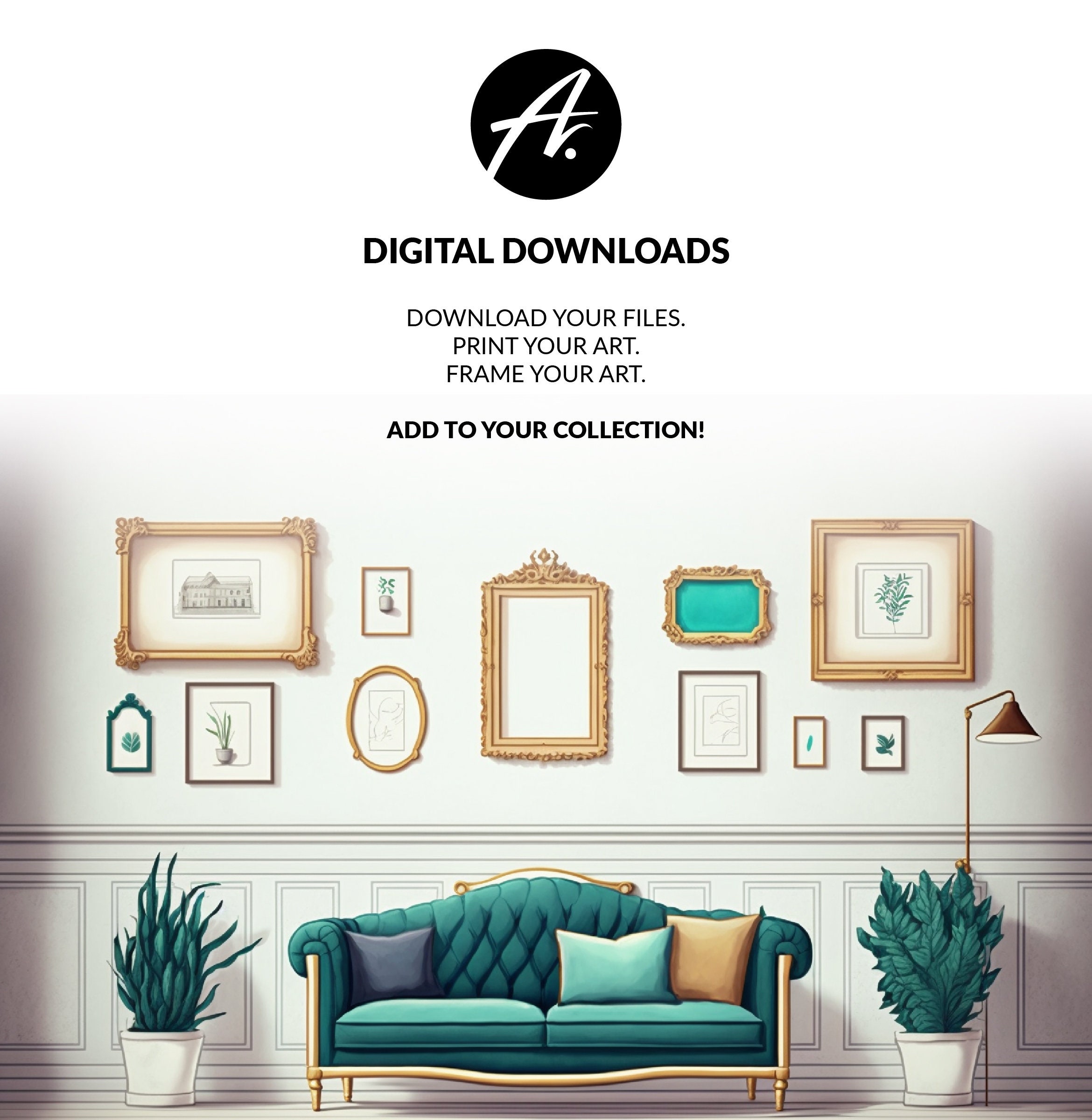 3 Piece Poster Set Large Black & White Bundle Wall Art Downloadable ...