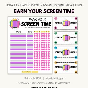 Screen Time Reward System, Screen Bucks, Manage Screen Time, Routine ...