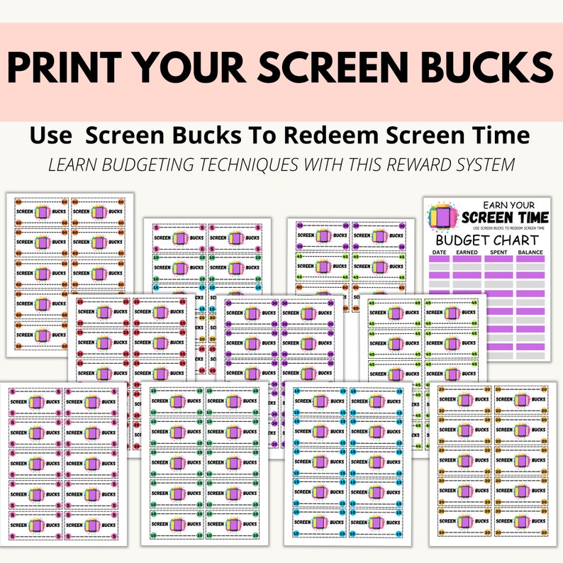 Screen Time Reward System, Screen Bucks, Manage Screen Time, Routine ...