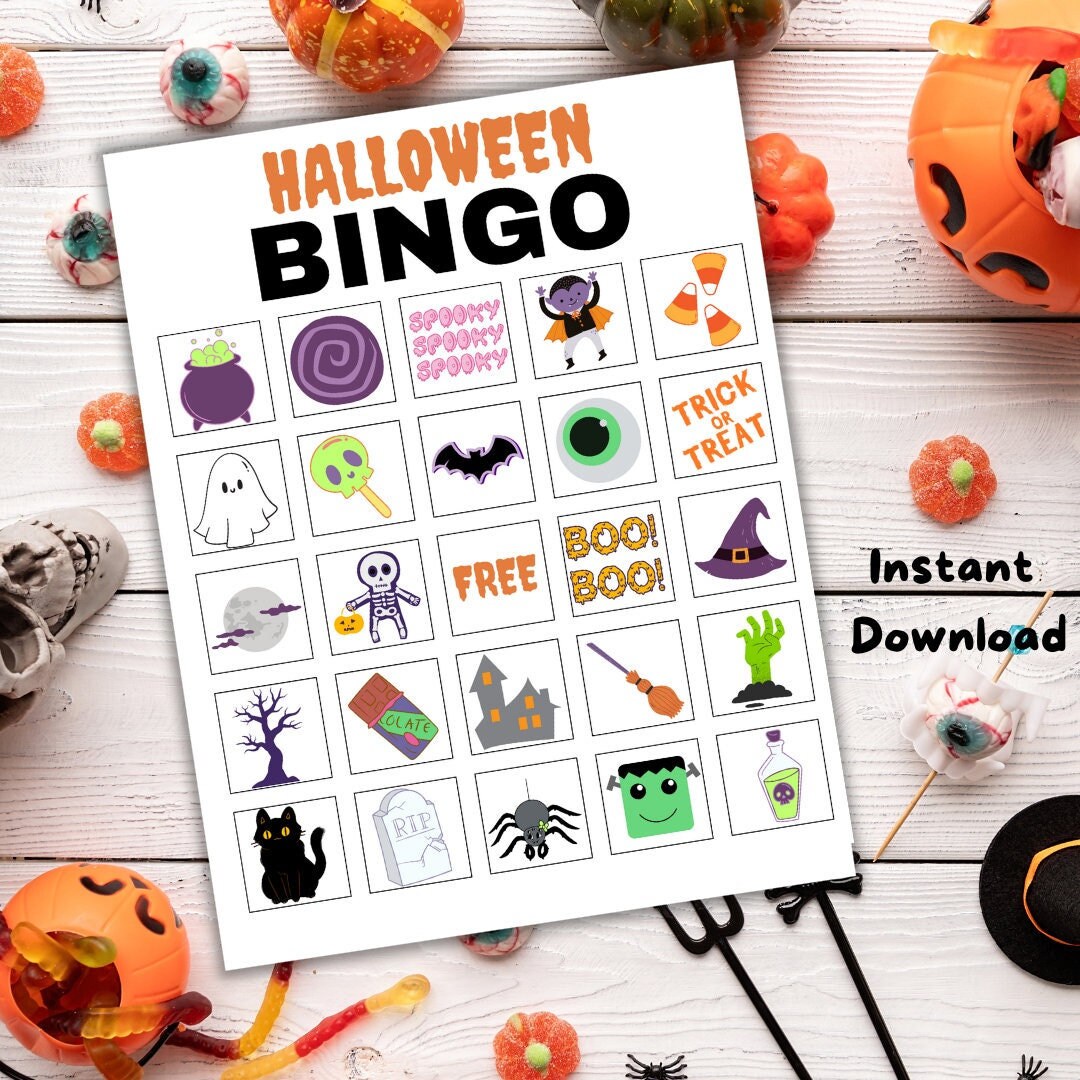 Halloween Bingo, Instant Download, Halloween Activities, Preschool ...