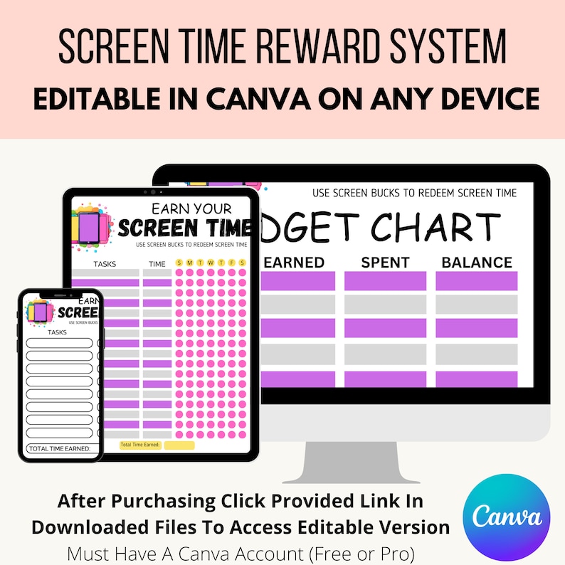 Screen Time Reward System, Screen Bucks, Manage Screen Time, Routine ...