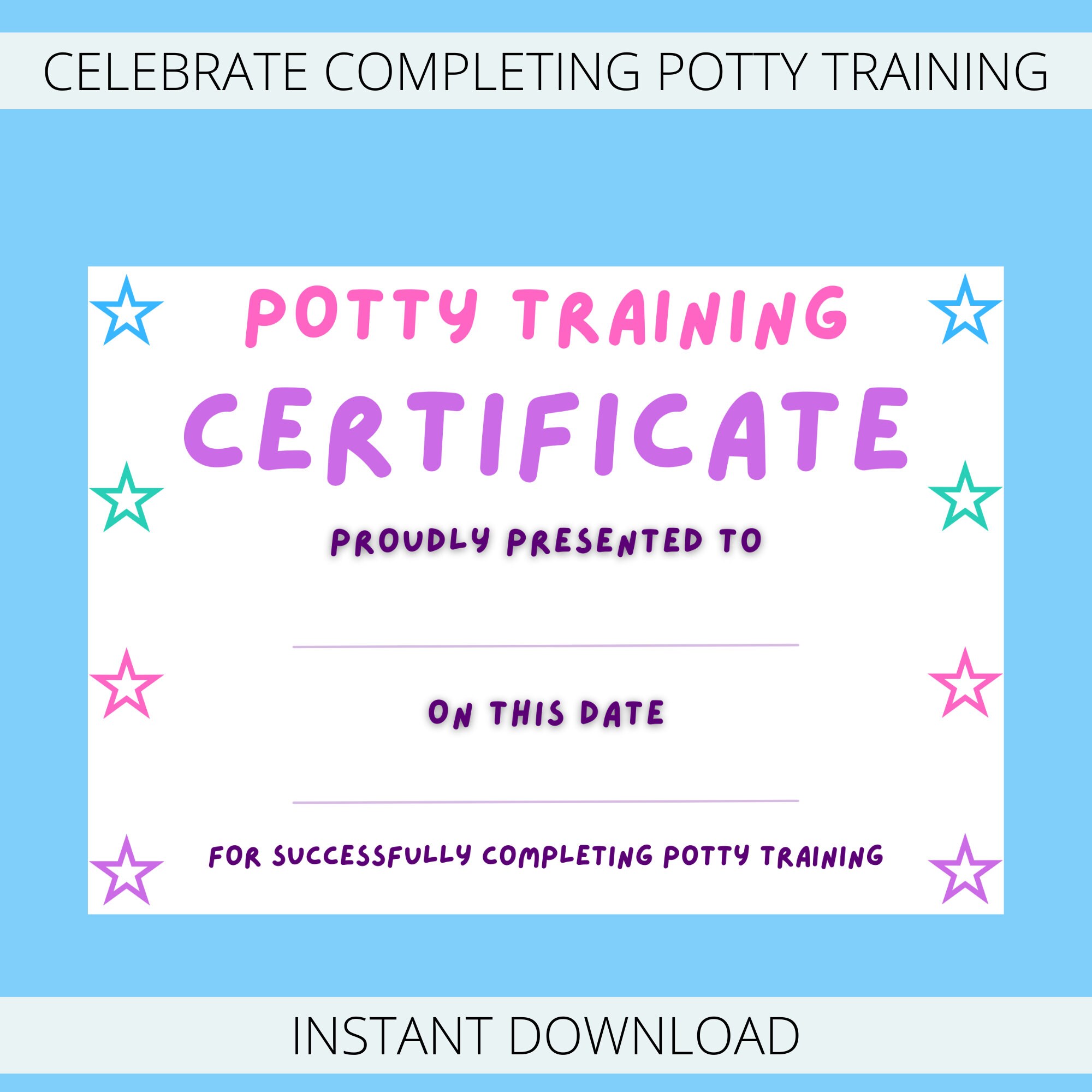 Potty Training Chart, Toddler Chart, Reward Chart, Digital Instant ...