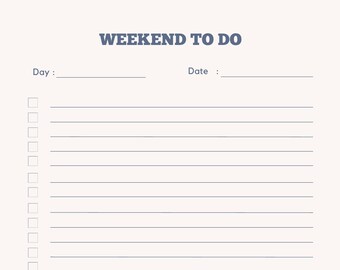 Weekly to Do List Printable, Instant Download, Productivity Planner ...