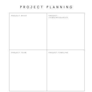 Project Planner, Simple Planner, Minimal Project Planner, Printable ...