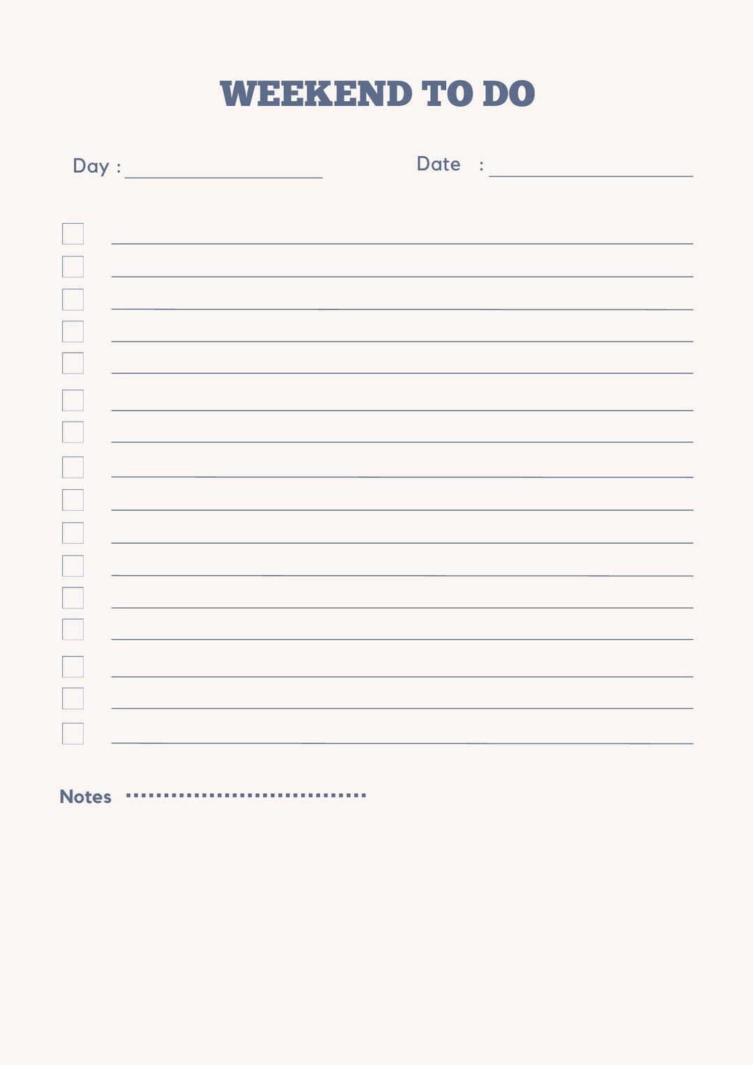 Weekend to Do List Printable, Instant Download, Minimal Productivity ...