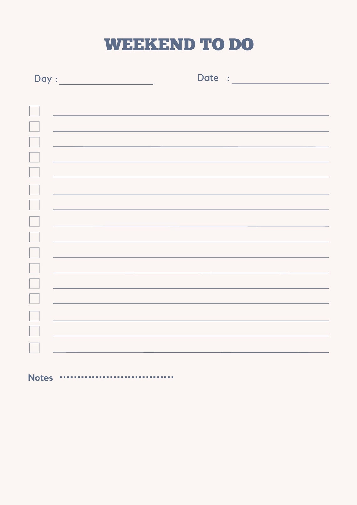 Weekend to Do List Printable, Instant Download, Minimal Productivity ...